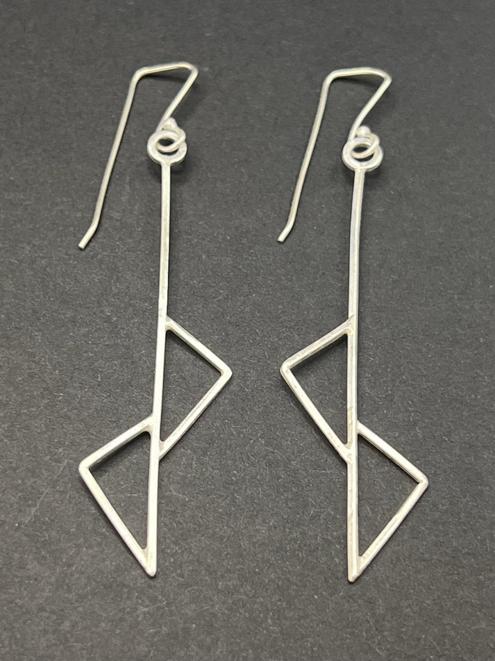 Offset triangles earrings – Mandrelworks Jewelry LLC